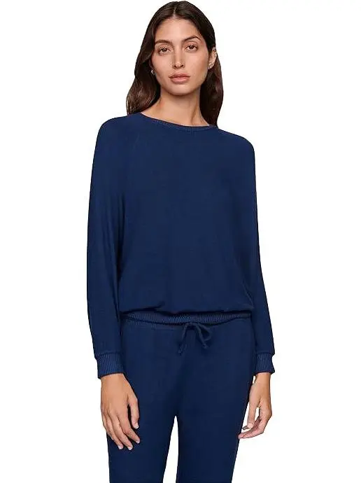 Eberjey Cozy Time Crew Neck Pullover Pajama - Navy