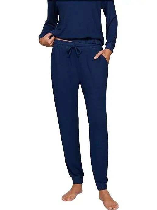 Eberjey Cozy Time Joggers Pajama Set - Navy