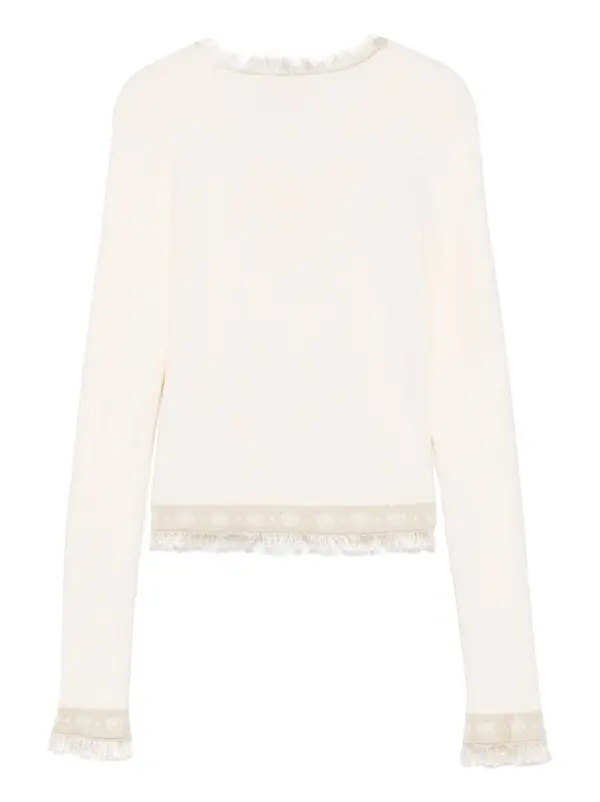 CHIARA FERRAGNI Eyelike Intarsia Cardigan - White