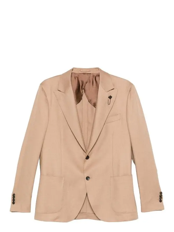 LARDINI Brooch-detail Blazer - Neutrals