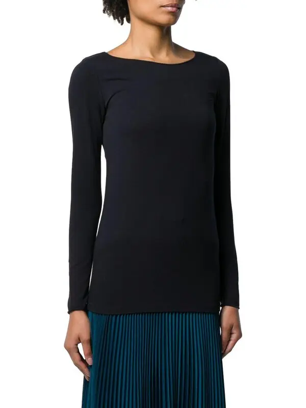 Majestic Filatures Boat Neck Stretch Top - Black