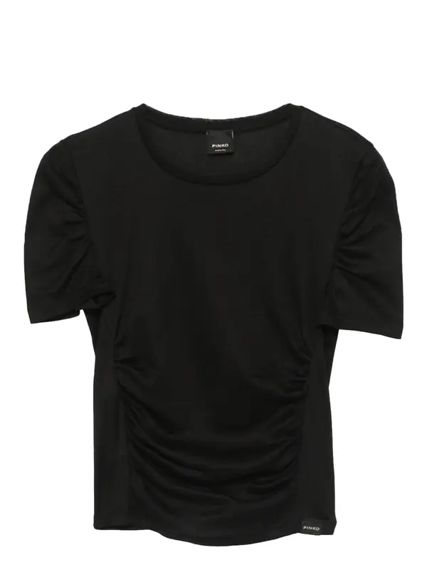 Pinko Ruched-detailing T-shirt - Black
