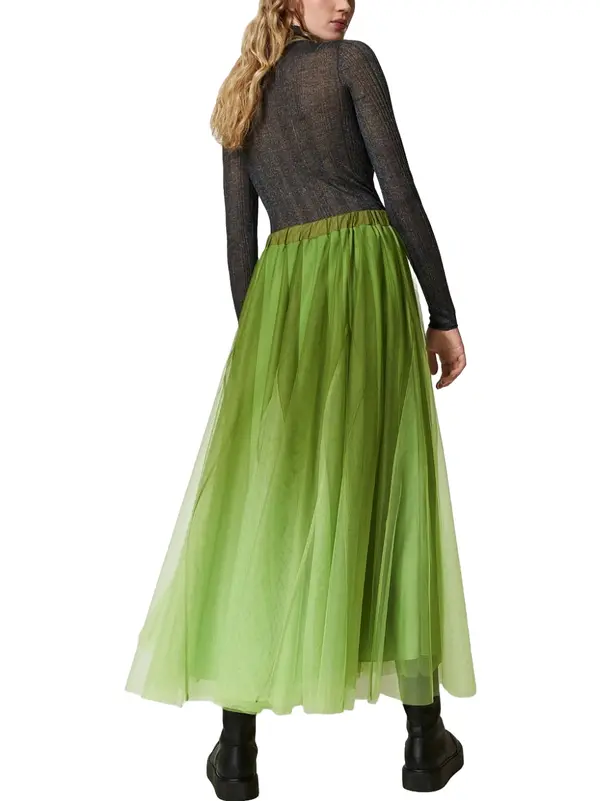 TWINSET Fadeout-printed Tulle Skirt - Green