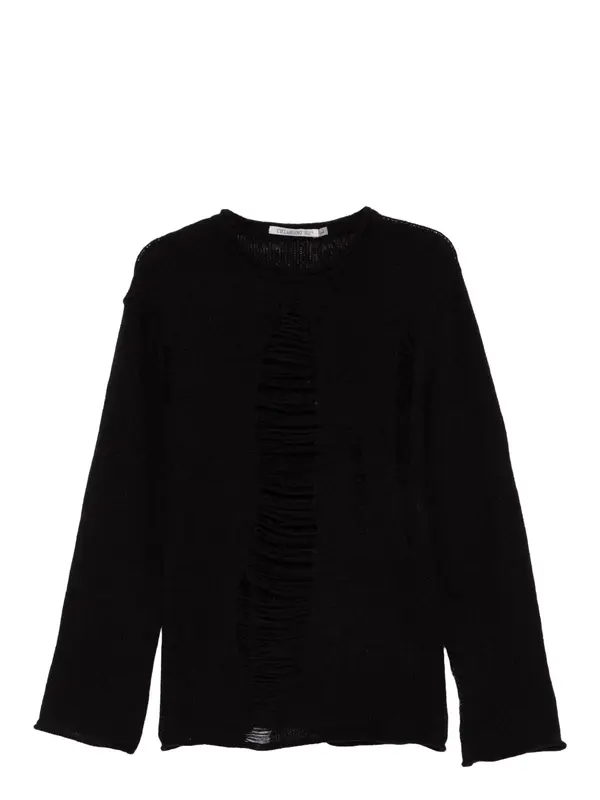 CHIAHUNG SU Distressed Fine Knit Sweater - Black
