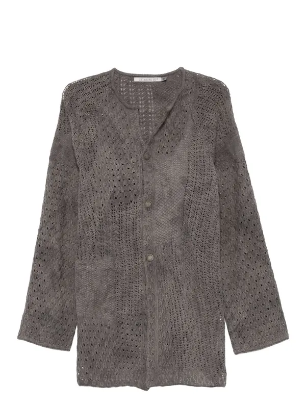 CHIAHUNG SU Open-knit Cardigan - Grey