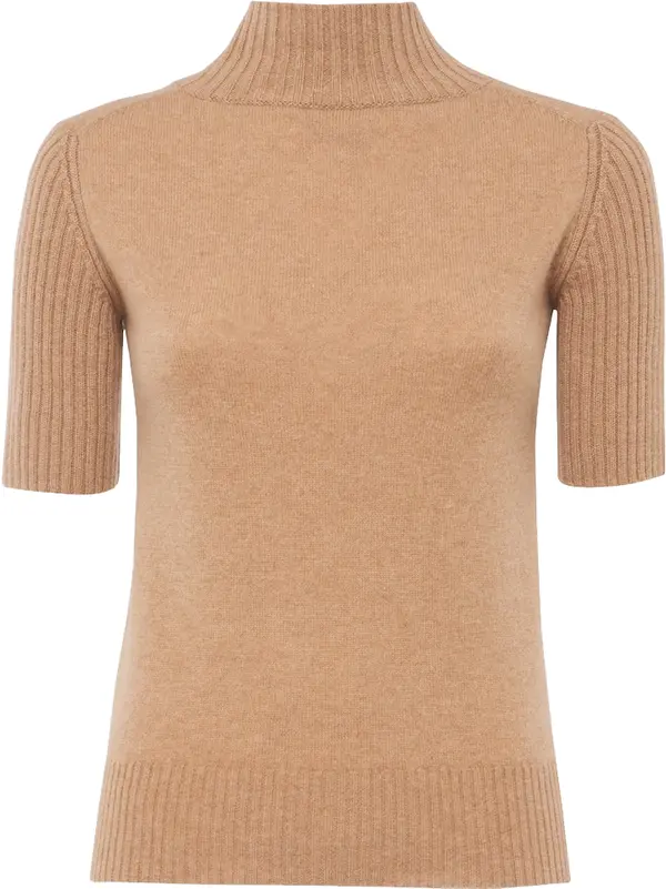 Khaite Cecil High-neck Top - Beige