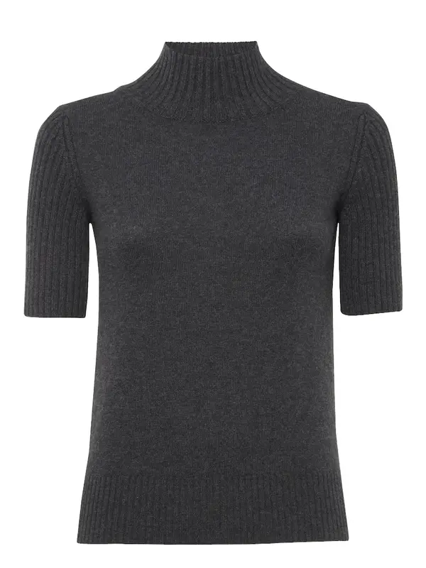 Khaite Cecil High-neck Top - Grey