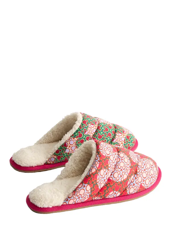 VERA BRADLEY X Disney Mickey Mouse Kaleidoscope Slippers - Green/pink