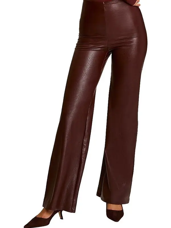 Commando Faux Leather Wide Leg Trousers - Oxblood