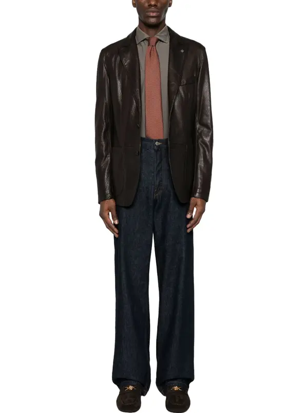 Tagliatore Pearson Lambskin Blazer - Brown