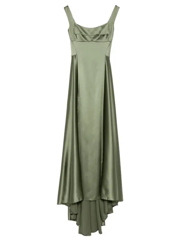 ATU BODY COUTURE V-back Satin Gown - Green