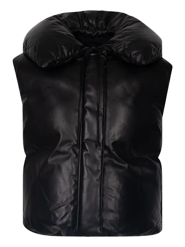 JIL SANDER Leather Padded Gilet - Black