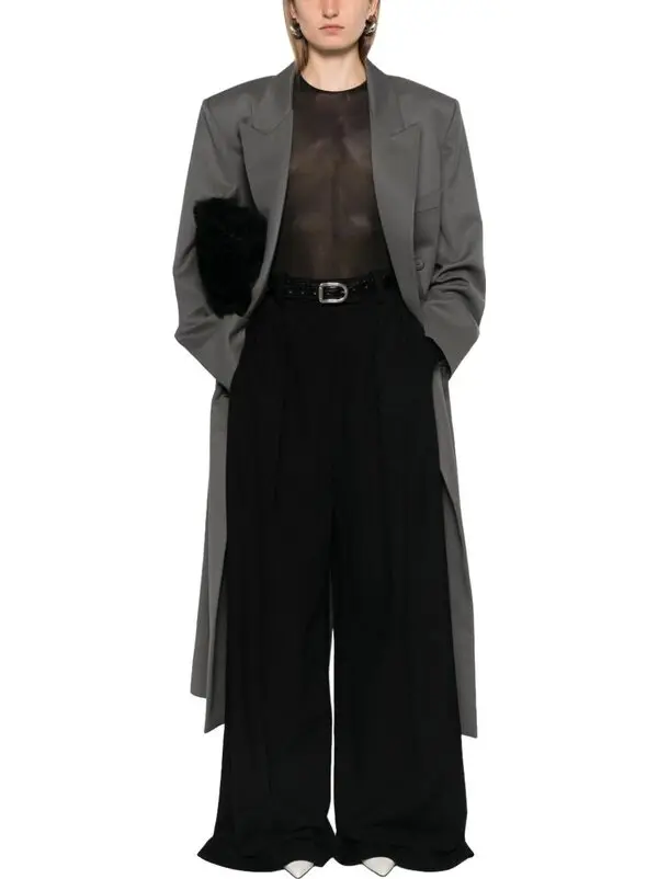 Wardrobe.NYC Sheer Bodysuit - Black