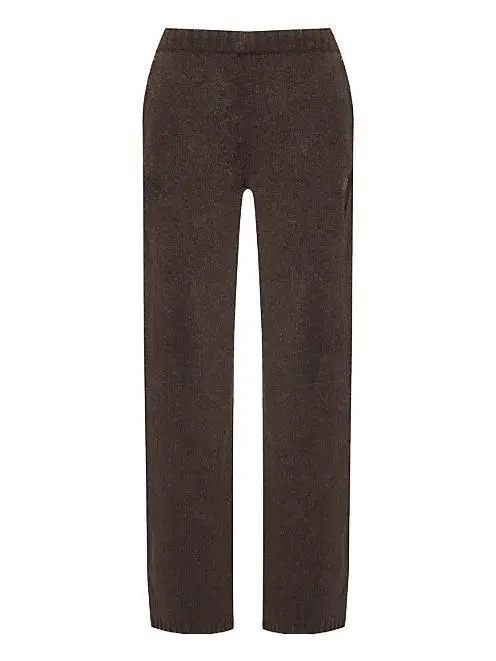 THE COUTURE CLUB Brand-embroidered Knitted Jogging Bottoms - Brown