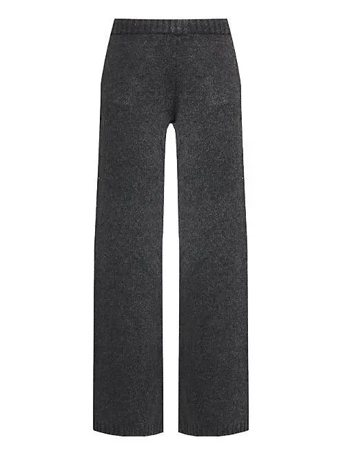 THE COUTURE CLUB Brand-embroidered Knitted Jogging Bottoms - Charcoal