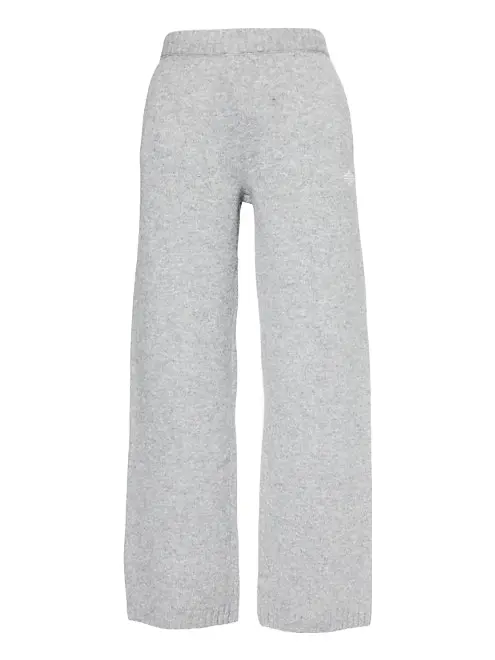 THE COUTURE CLUB Brand-embroidered Knitted Jogging Bottoms - Greymarl
