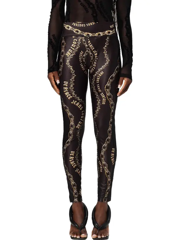 Versace Printed Pants - Black
