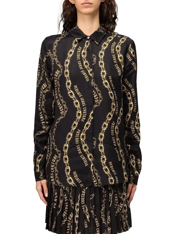 Versace Chain Print Shirt - Black