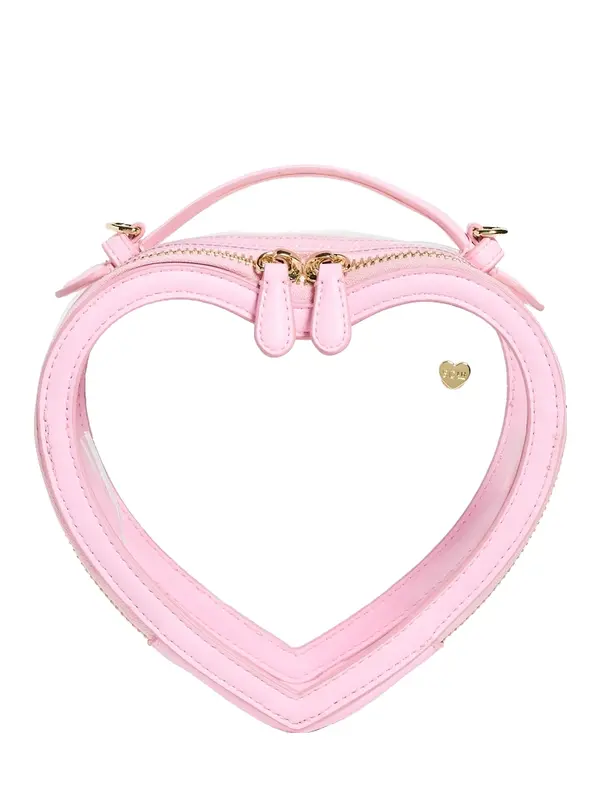 Stoney Clover Lane Clear Heart Crossbody Bag - Clear/flamingo