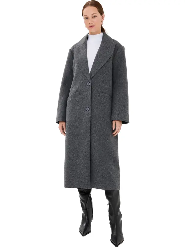Lioness Olsen Felt Coat - Grey Marle