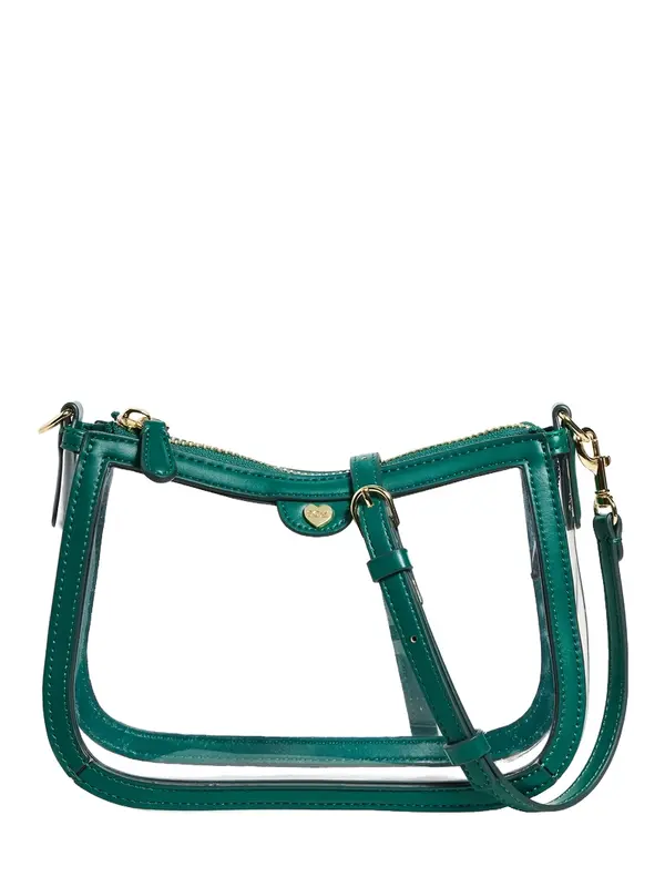 Stoney Clover Lane Curved East/west Crossbody - Clear/green