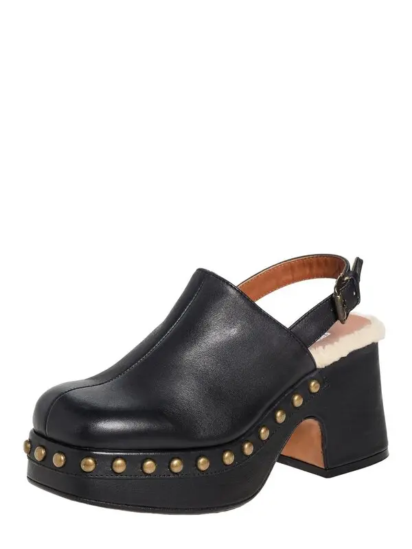 Free People Autumn Studded Platform Clogs - Black