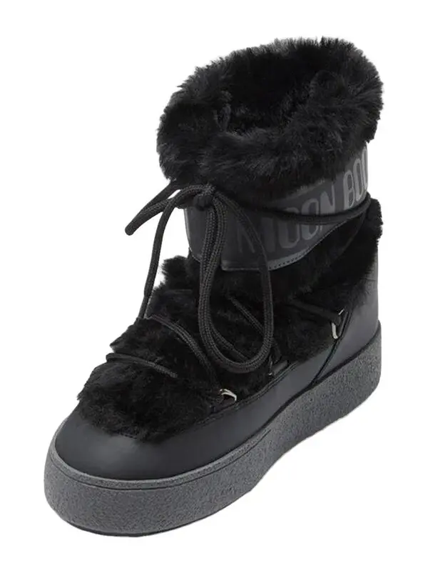 Moon Boot Track Faux Fur Ankle Boots - Black