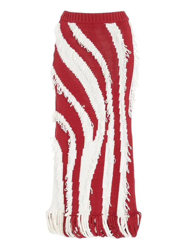 DIOTIMA Roaring Intarsia Cotton Skirt - Red