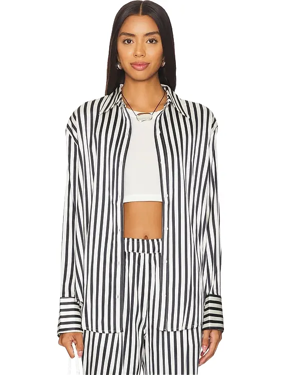 House Of Harlow 1960 X Orla Shirt - Black & White Stripe