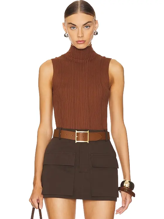 House Of Harlow 1960 X Katerina Sleeveless Turtleneck - Brown