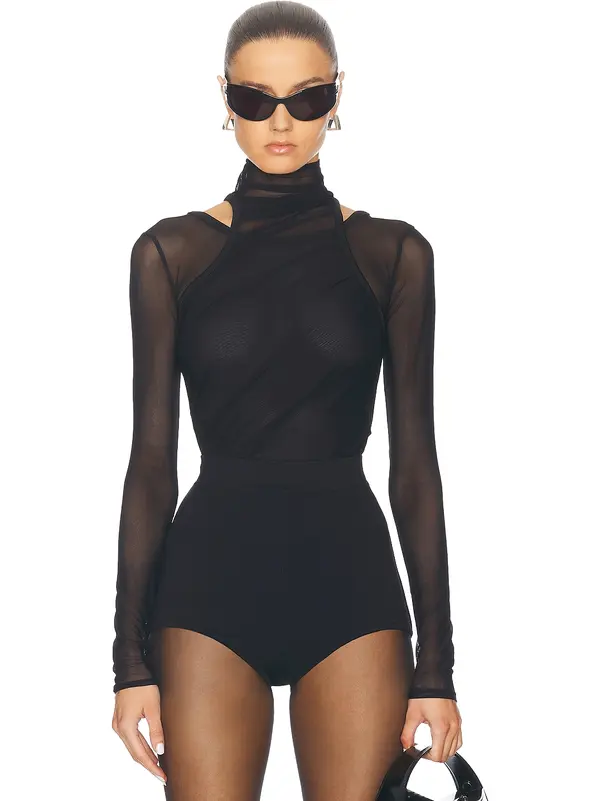 Coperni Mesh Bodysuit - Black