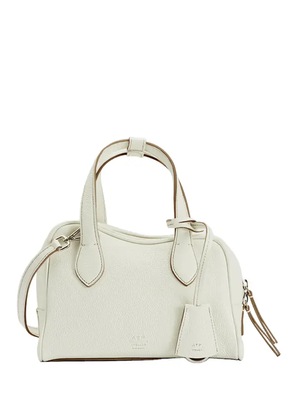 ATP ATELIER Ormelle Grained Leather Top Handle Bag - Bianco