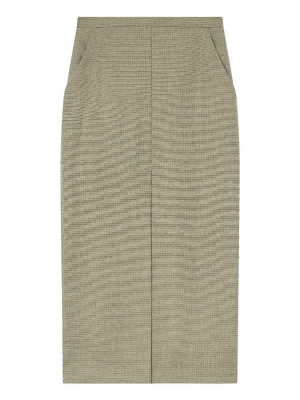Pinko Checked Pencil Skirt - Neutrals