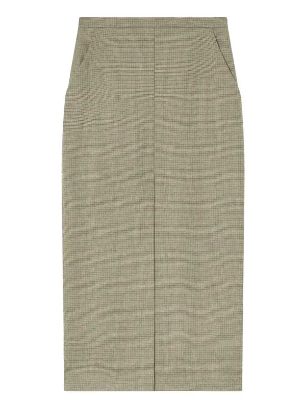 Pinko Checked Pencil Skirt - Neutrals