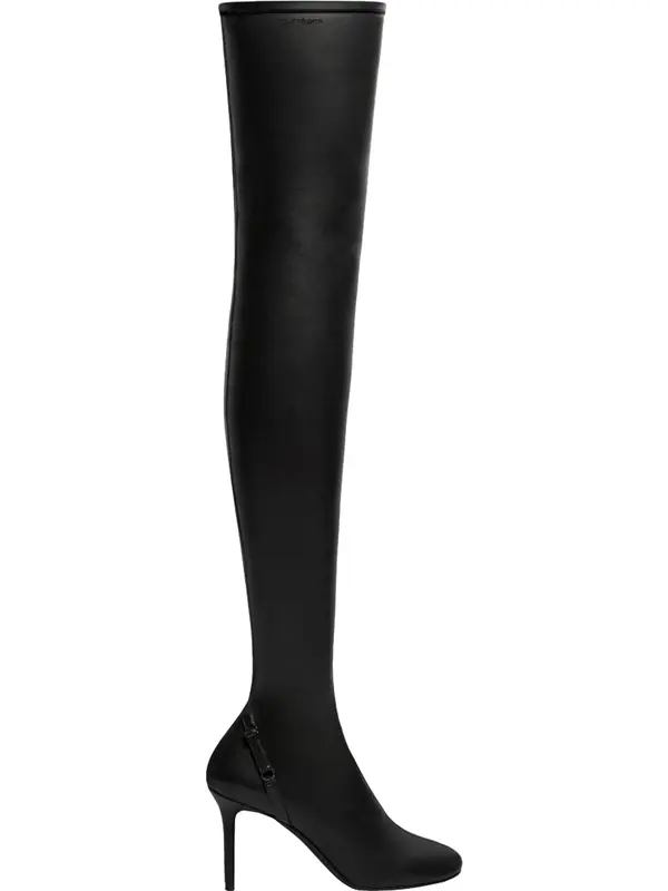 COURREGES Oblique Thigh-high Boots - Black