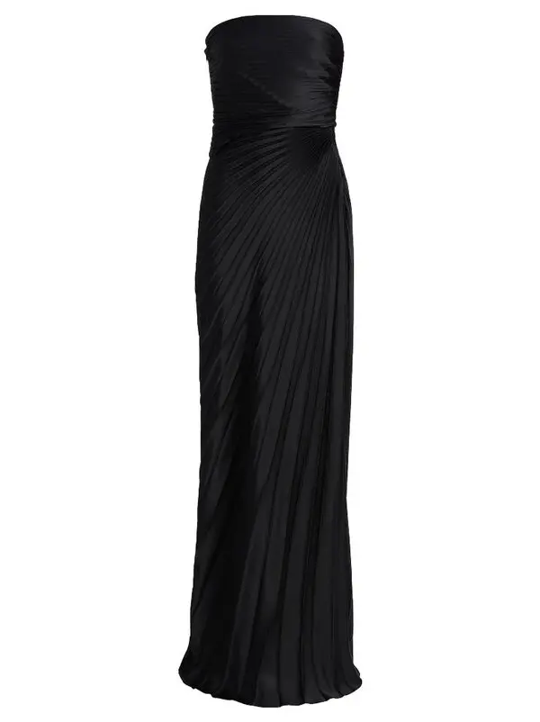 A.L.C. Pleated Strapless Gown - Black