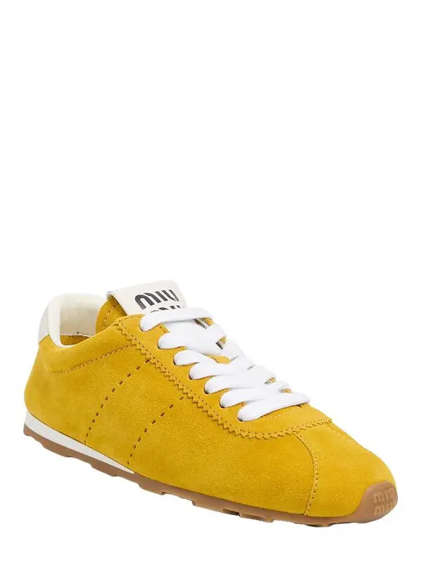 Miu Miu Suede Lace-up Sneakers - Soleil