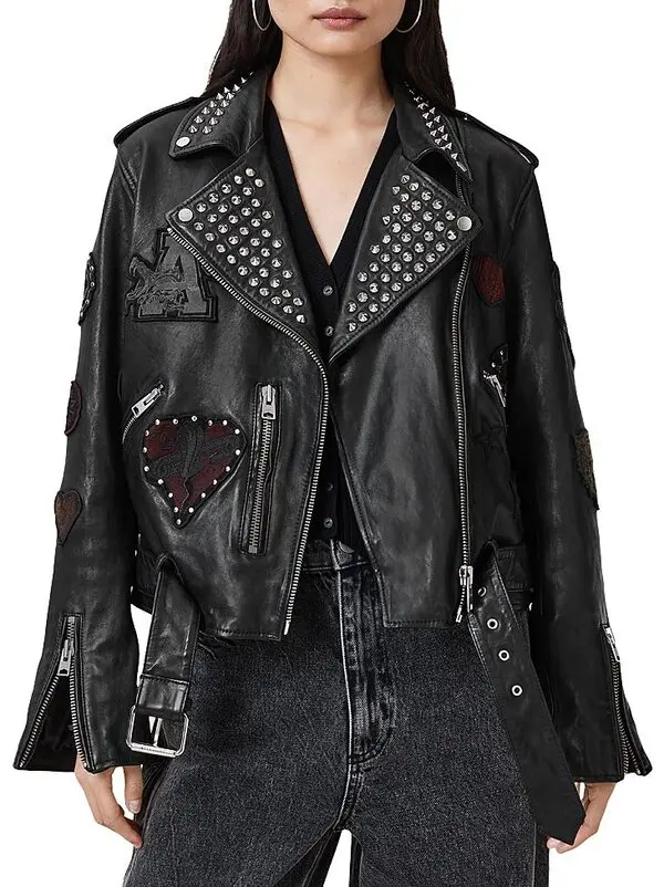 ALLSAINTS Leather Biker Jacket - Black