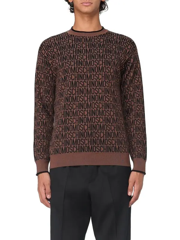 Moschino Monogram Knit Sweater - Brown