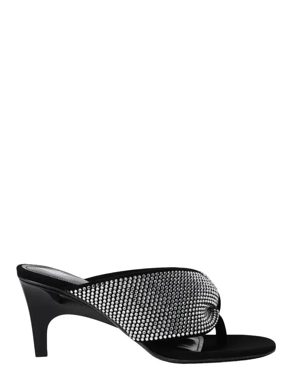 Attico Embellished Heeled Sandals - Black