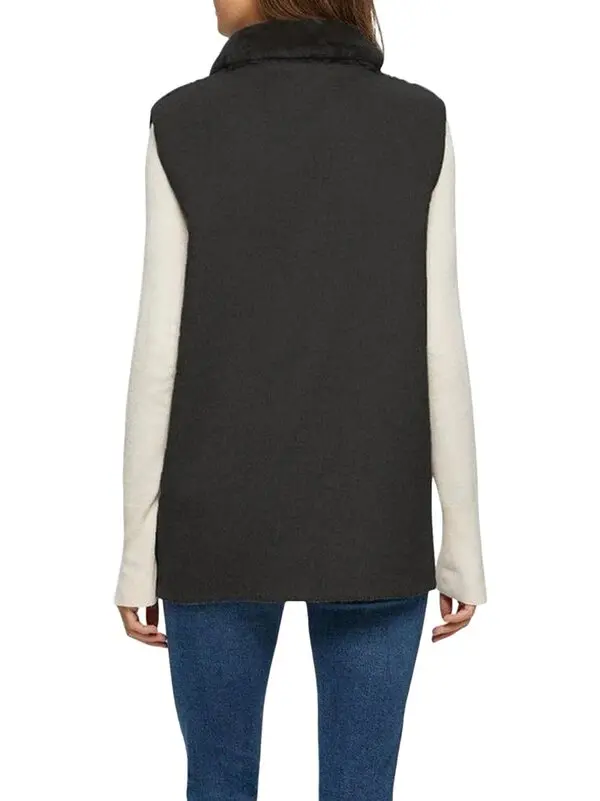 Gorski Reversible Shearling Vest - Black