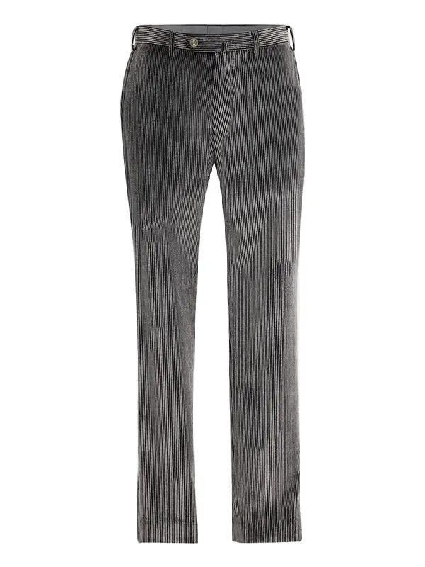 Emporio Armani Printed Corduroy Trousers - Dark Grey