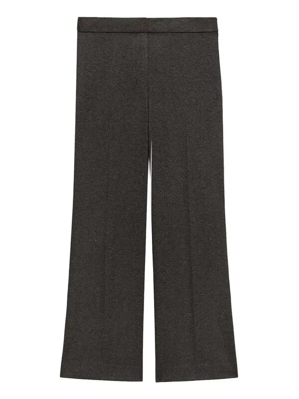 Theory Herringbone Knit Kick Flare Cropped Pants - Grypat