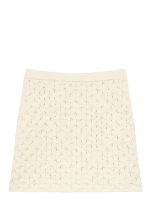 Theory Cable-knit Felted Wool-cashmere Mini Skirt - Ivory