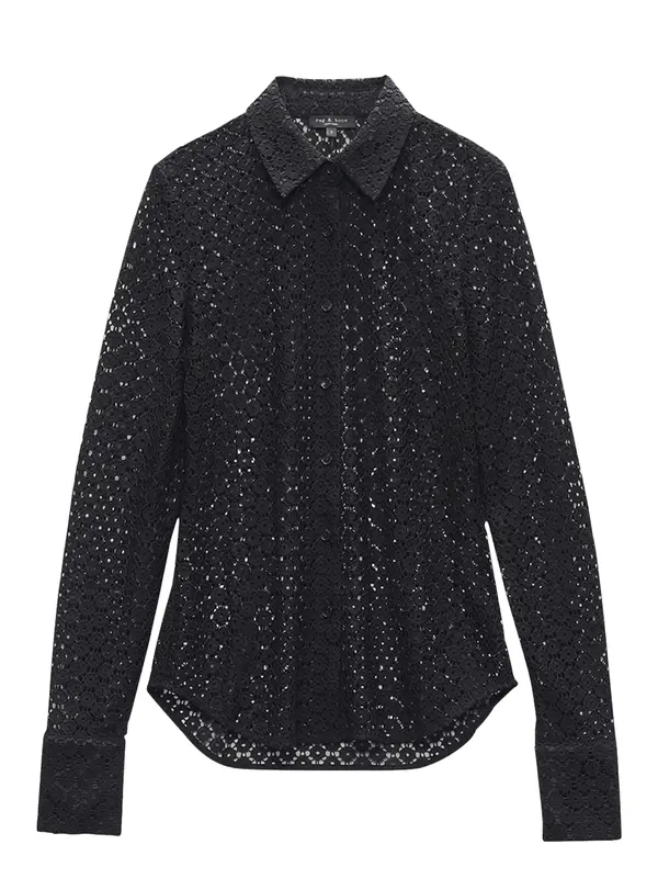 Rag & Bone Yvette Lace Shirt - Black