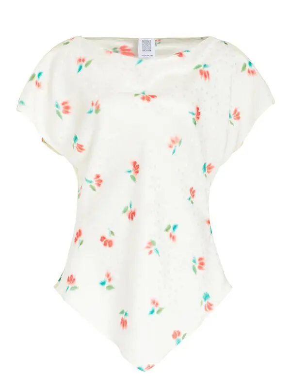 Rosie Assoulin Draped V-neck Tee - Floral