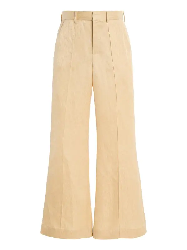 Rosie Assoulin Paneled Linen-blend Flared Pants - Ivory