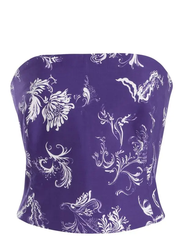 Rosie Assoulin Venus Cotton Top - Purple