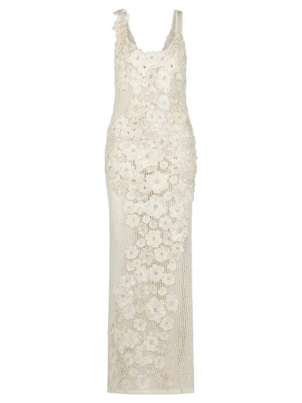 HEIRLOME Emily Flower-detailed Knit Gown - Ivory