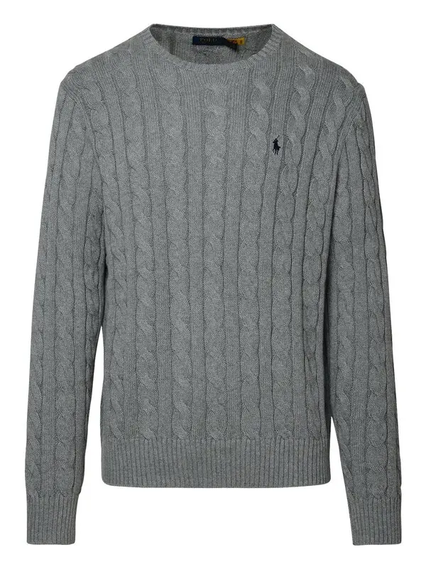 Polo Ralph Lauren Cotton Cable Knit Sweater - Grey